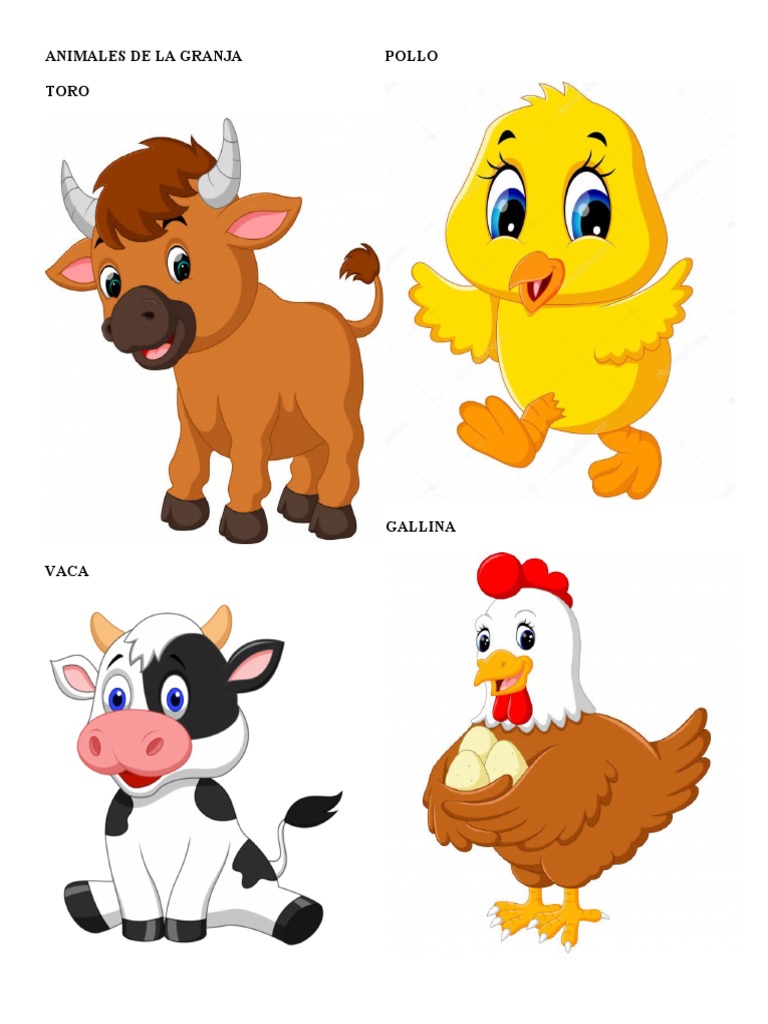 Animales de la Granja y Zoológico | PDF | Cocina, comidas y vino ...