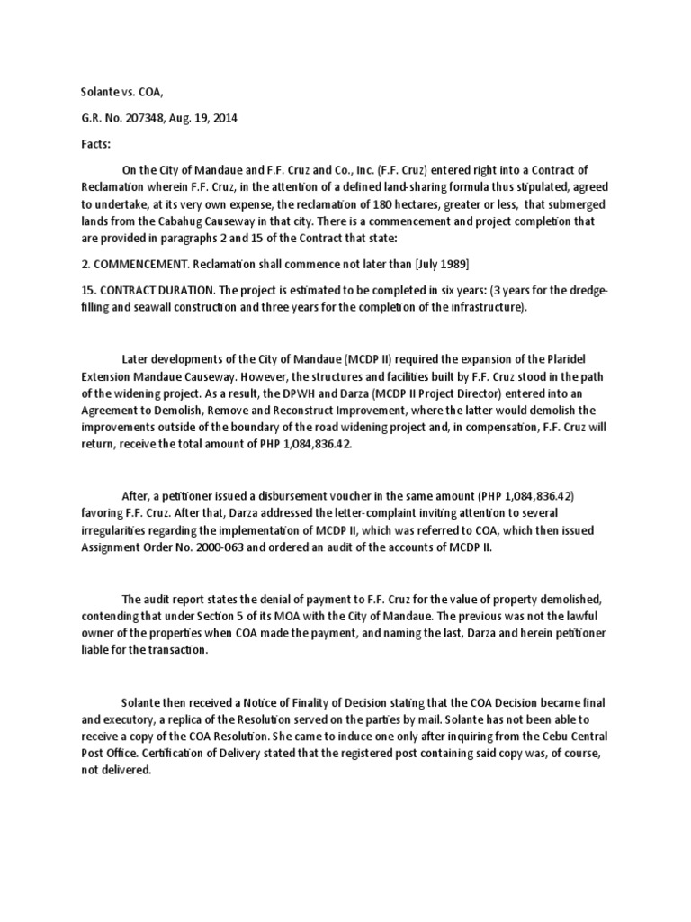 Solante vs. COA Case Digest | PDF | Civil Law (Legal System) | Common Law