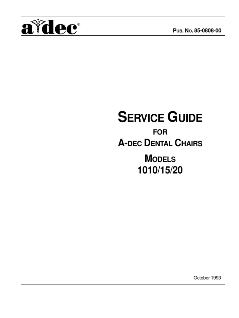 Adec Service Guide For 1010-1015-1020 Dental Exam Chairs | PDF | Relay ...