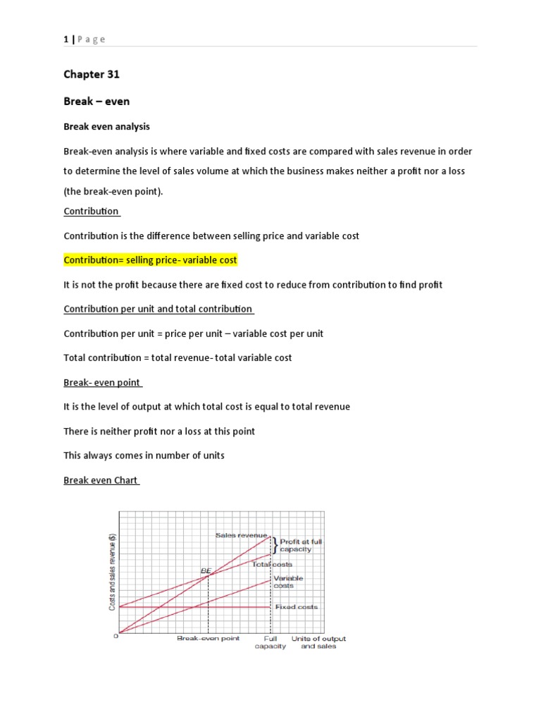 Chapter 31-Break - Even | PDF