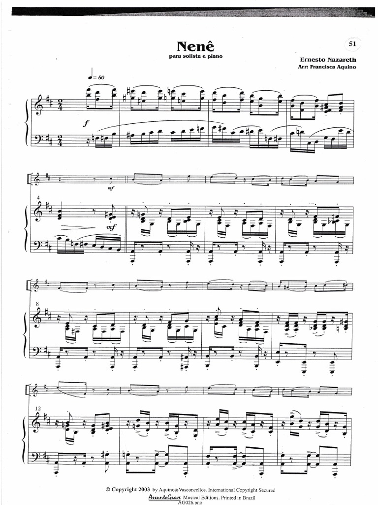 Nenê - Flauta y Piano (Ernesto Nazareth) | PDF