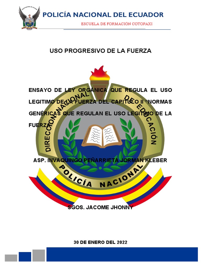 Ensayo de Uso Progresivo de La Fuerza Cap. 2 1 | PDF | Derecho ...