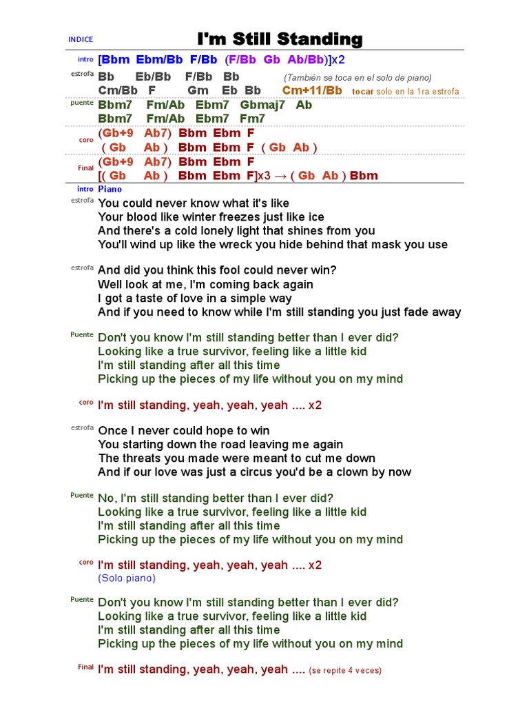 Im Still Standing (ELTON JOHN) | PDF