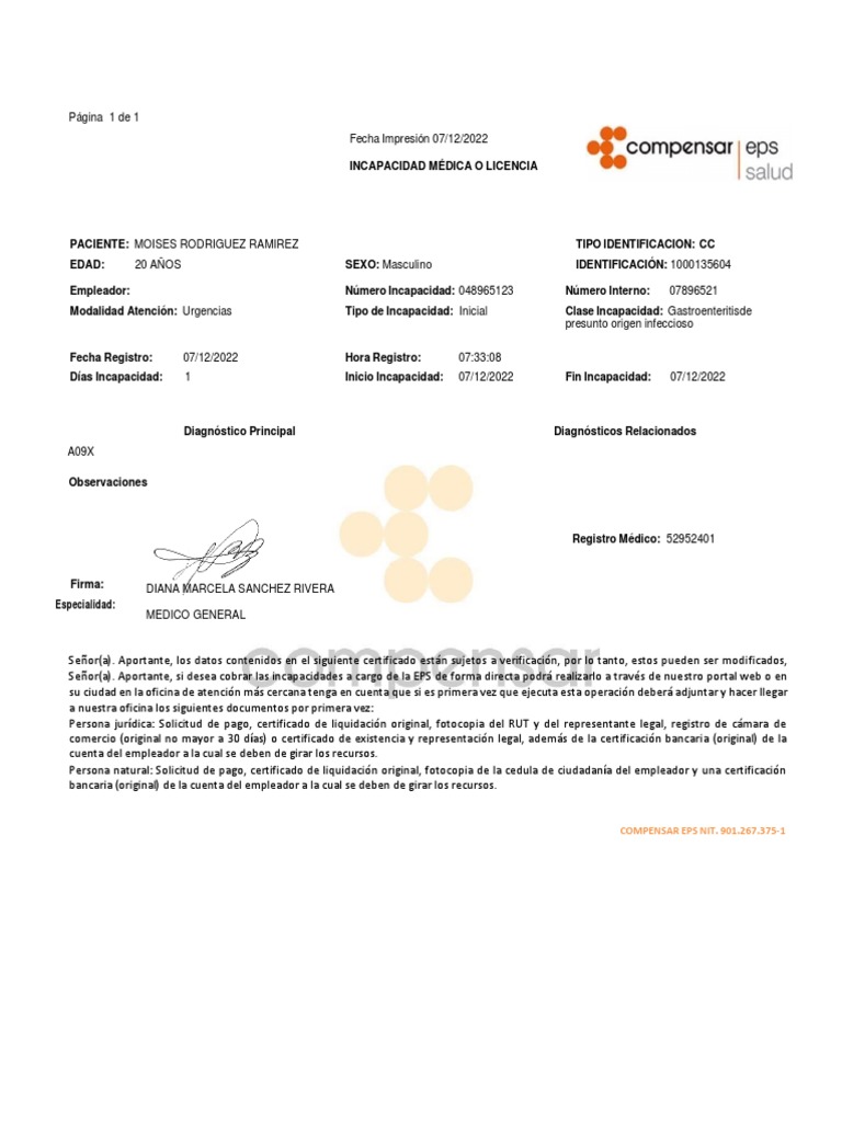 Formato Compensar | PDF