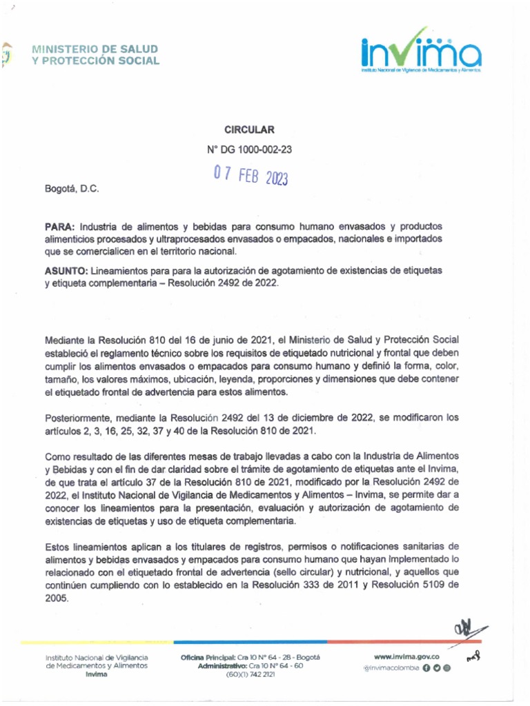 Circular DG 1000-002-23 | PDF