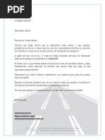 Modelo de Carta Informativa de Subida de Precios | PDF