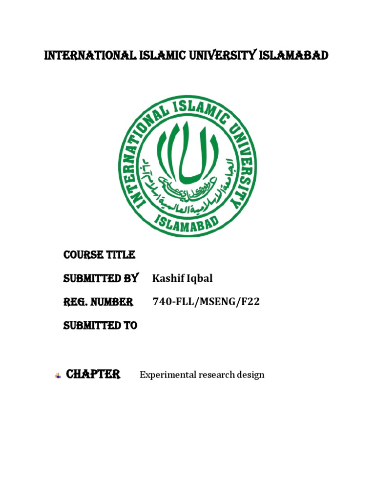 International Islamic University Islamabad TITLE PAGE For Assignments.. | PDF