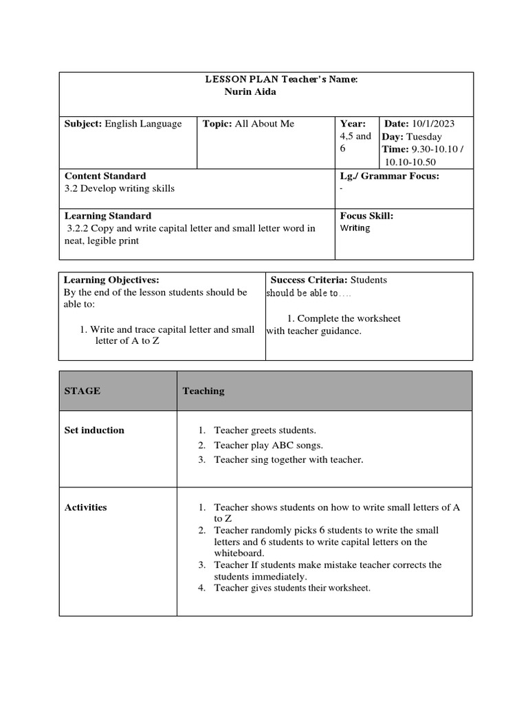 Lesson Plan 2 Aam-2 | PDF