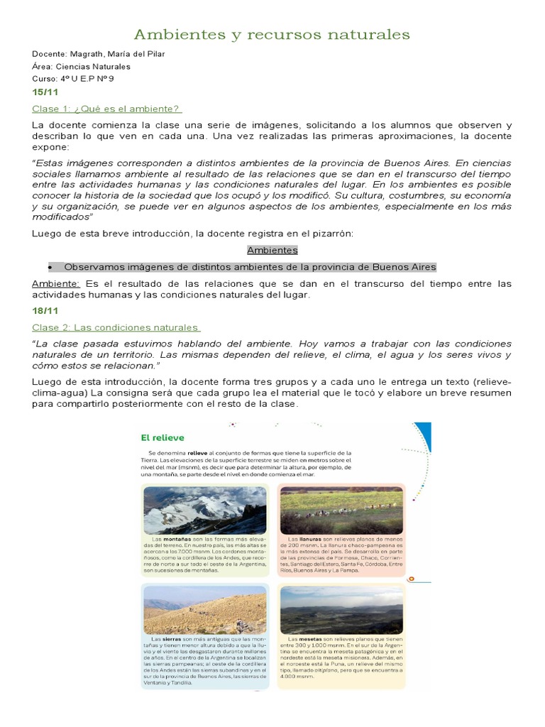 Secuencia Ambientes y Recursos Naturales | PDF | Suelo | Agua