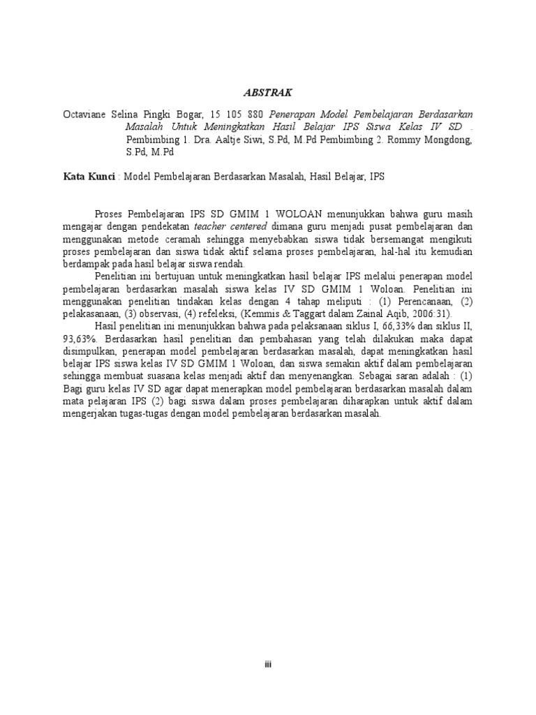 Contoh Abstrak Skripsi | PDF