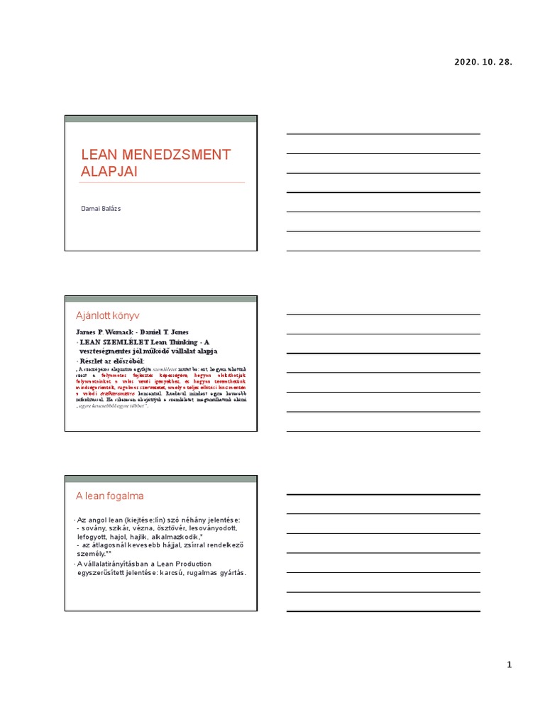 08 Lean Menedzsment Alapjai | PDF