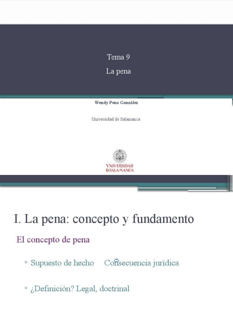 Tema 9 - La Pena - WPG | PDF | Castigos | Derecho penal