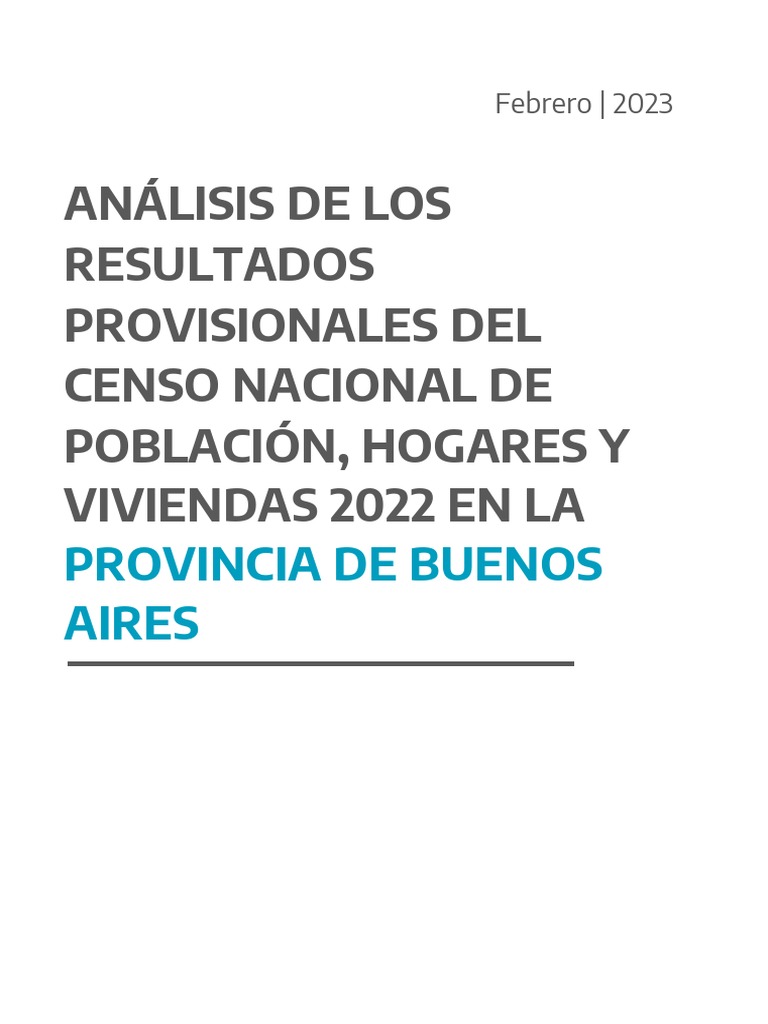 Censo 2022: Datos Provisionales BA | PDF | Censo | Argentina