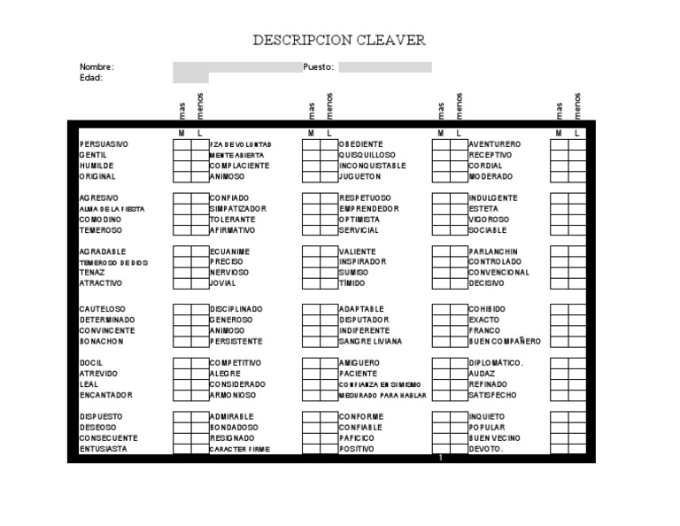 Hoja de Respuestas Cleaver | PDF