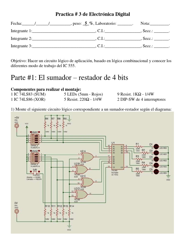 Circuitos Lógicos y Aplicaciones del IC 555 | PDF | Condensador | Circuito integrado