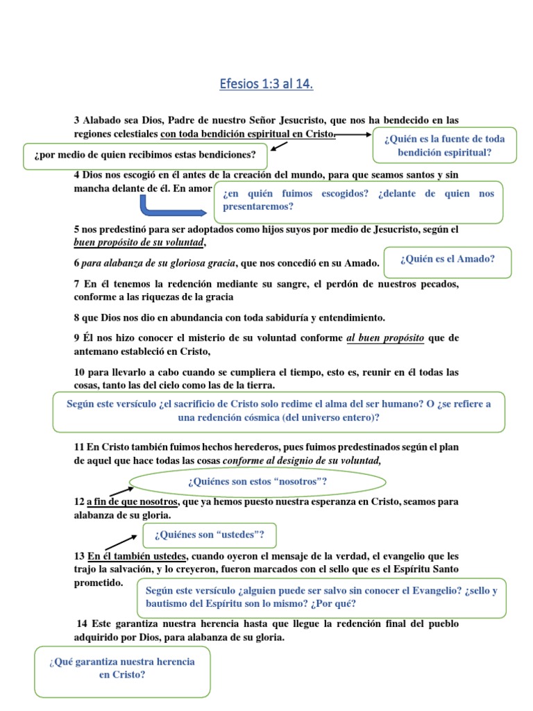 Efesios 1 | PDF | Cristo (título) | Gracia divina