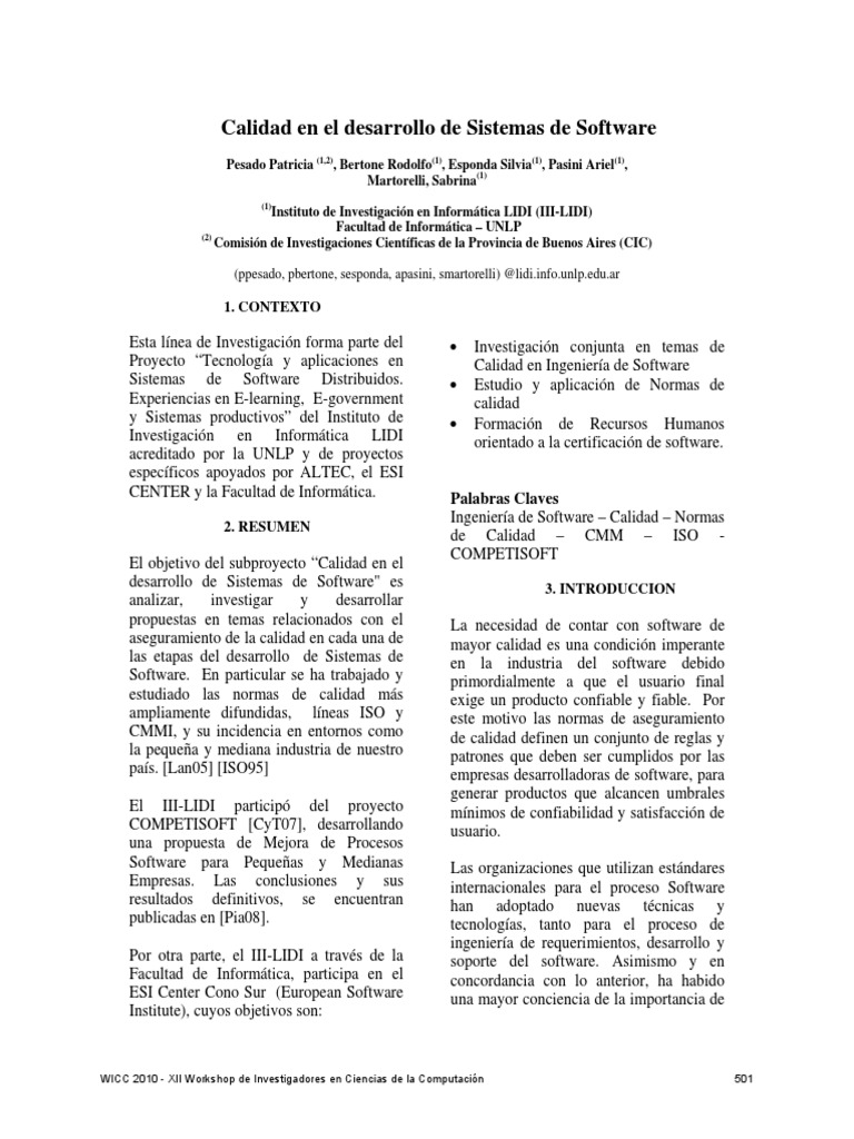 Calidad en Software para PyMEs | PDF | Calidad (comercial) | Software