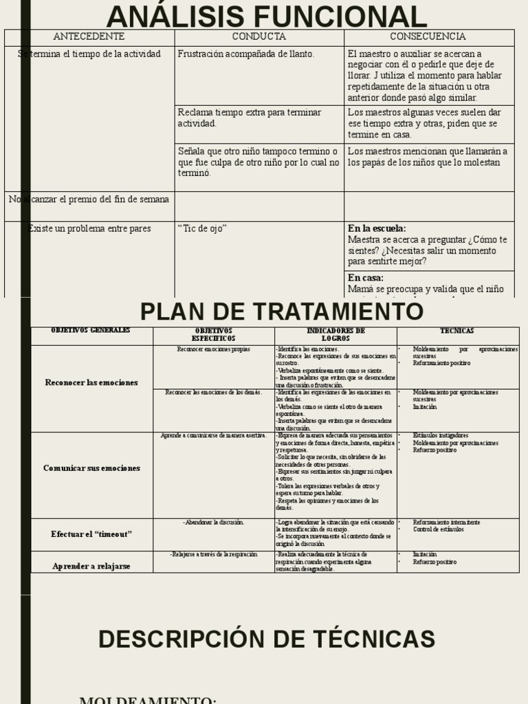 Ejemplo Analisis Funcional | PDF | Las emociones | Modificación de comportamiento
