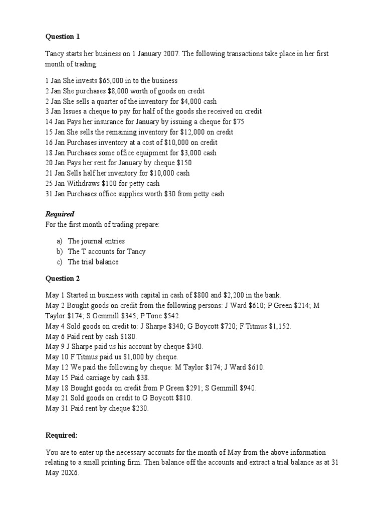 Excercise - TB | PDF | Cheque | Cash