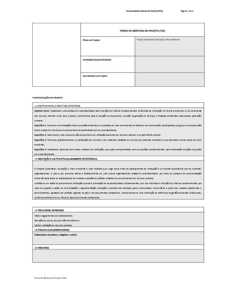 TAP - Projeto de Sustentabilidade | PDF | Sustentabilidade | Desperdício