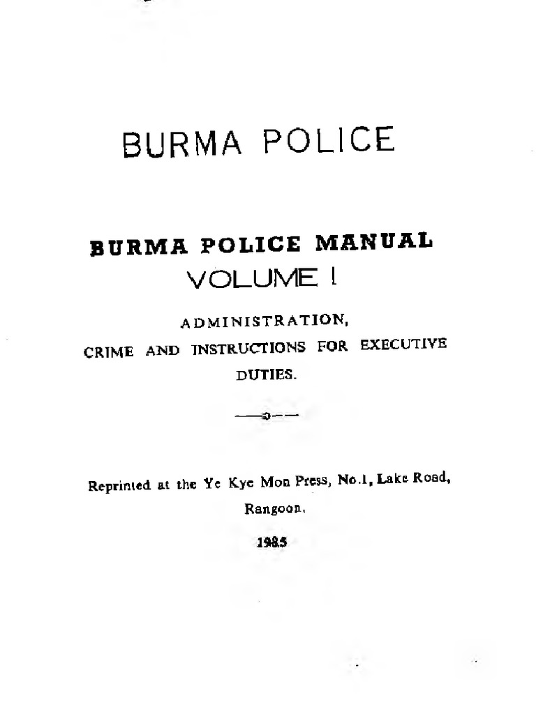 Police Manual Vol.1 En | PDF