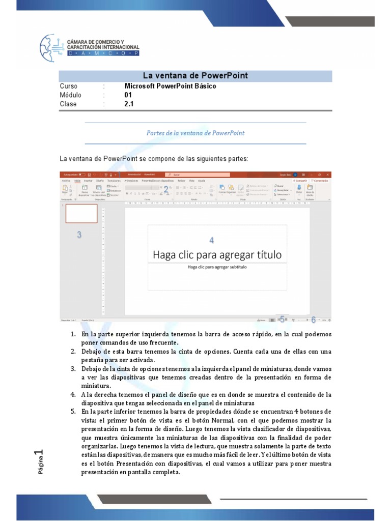 2.1 La Ventana de PowerPoint | PDF 2.1 La Ventana de PowerPoint | PDF
