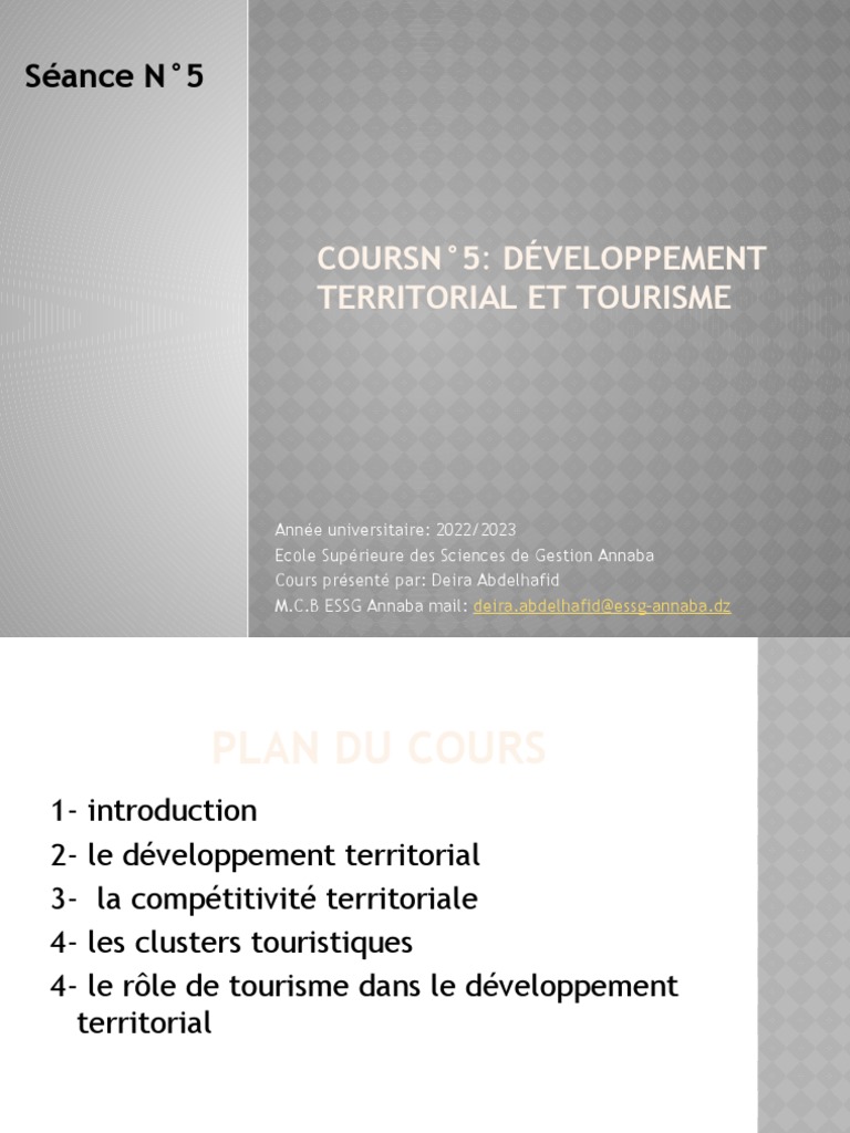 Cours 5 | PDF | Développement durable | Tourisme