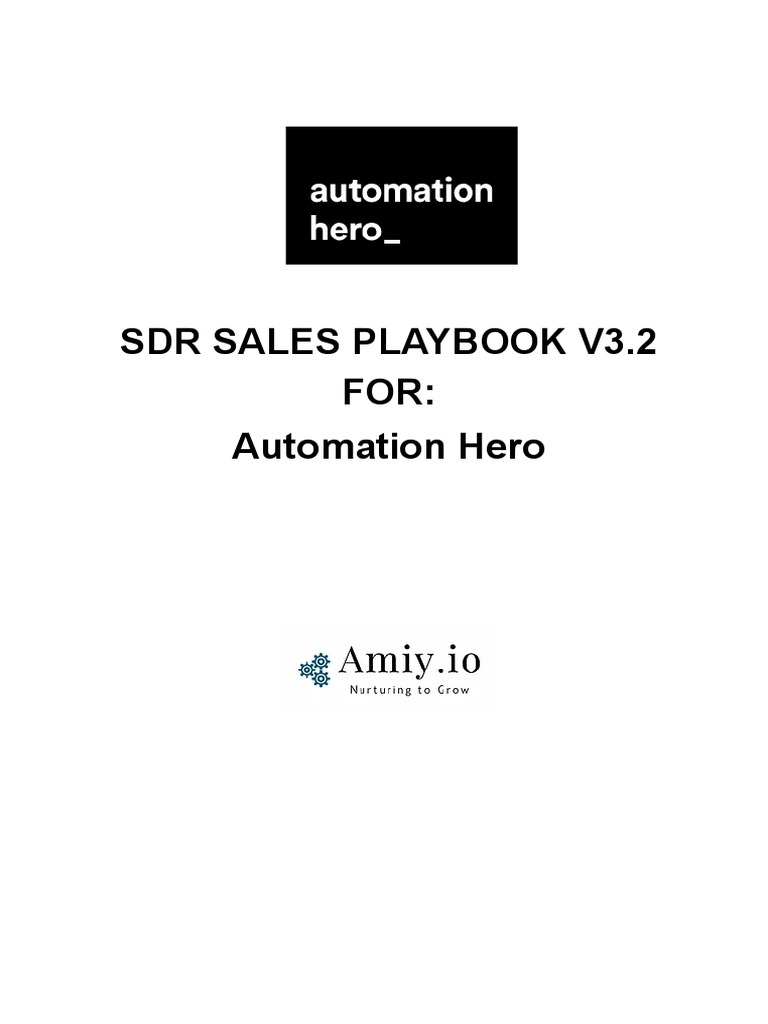 Automation Hero - SDR - PLAYBOOK V3.2 | PDF | Optical Character Recognition | Artificial ...