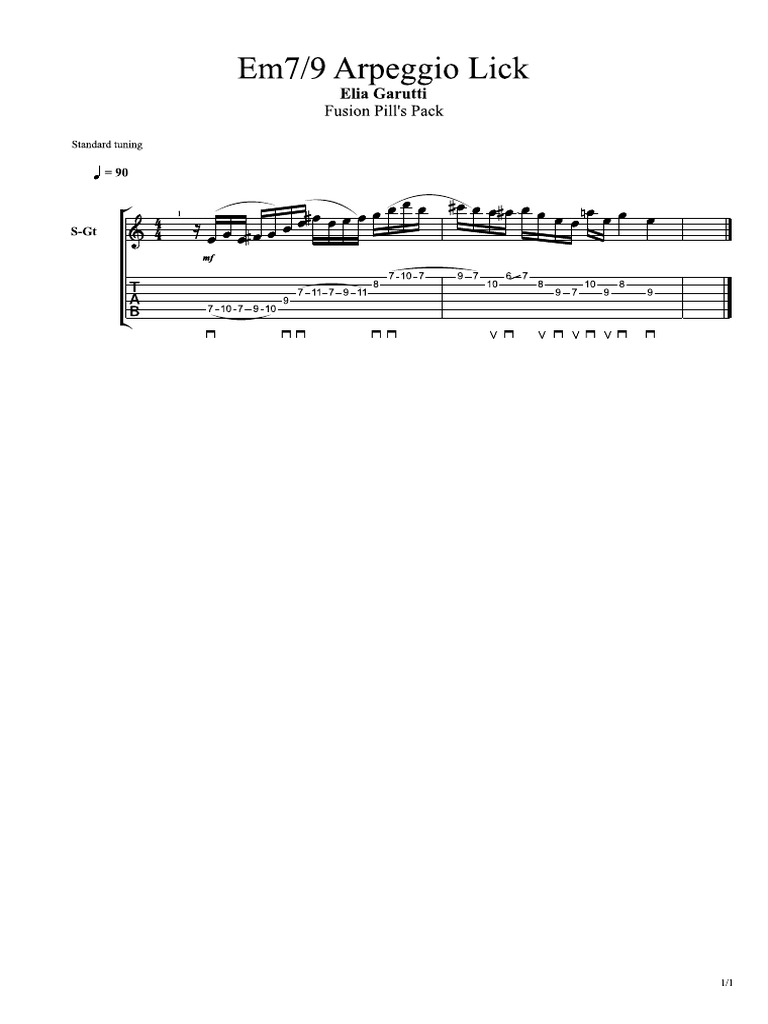 Em7 - 9 Arpeggio Lick | PDF
