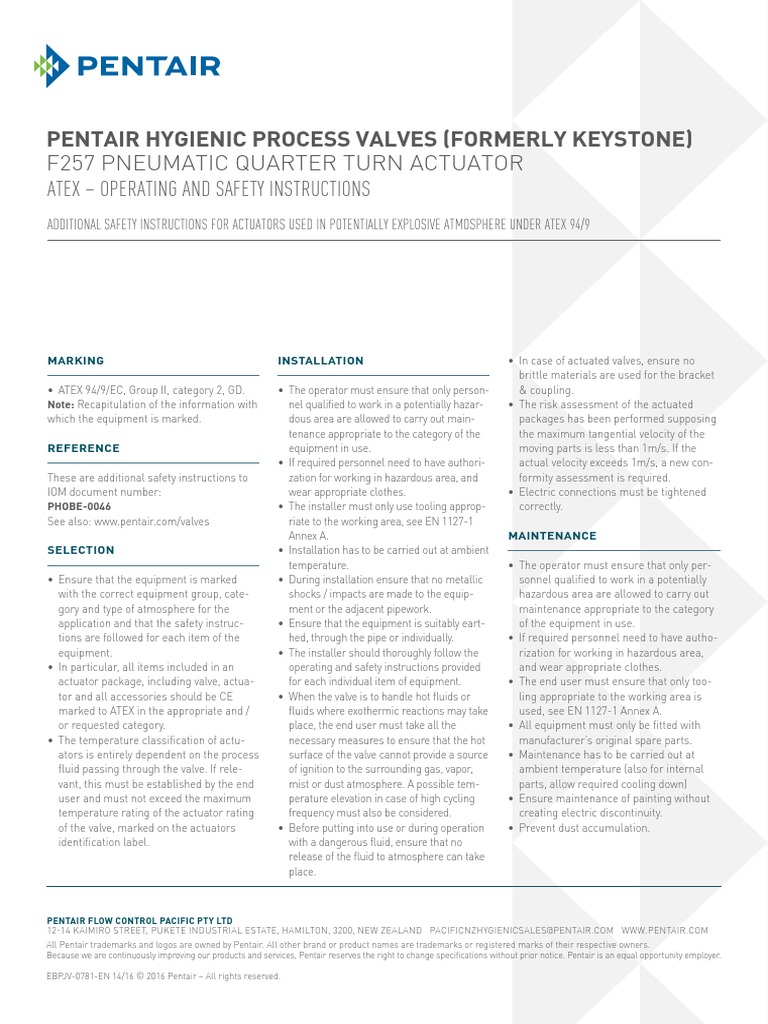 Pneumatic Actuators f257 Suedmo Safety Instructions Enw | PDF ...