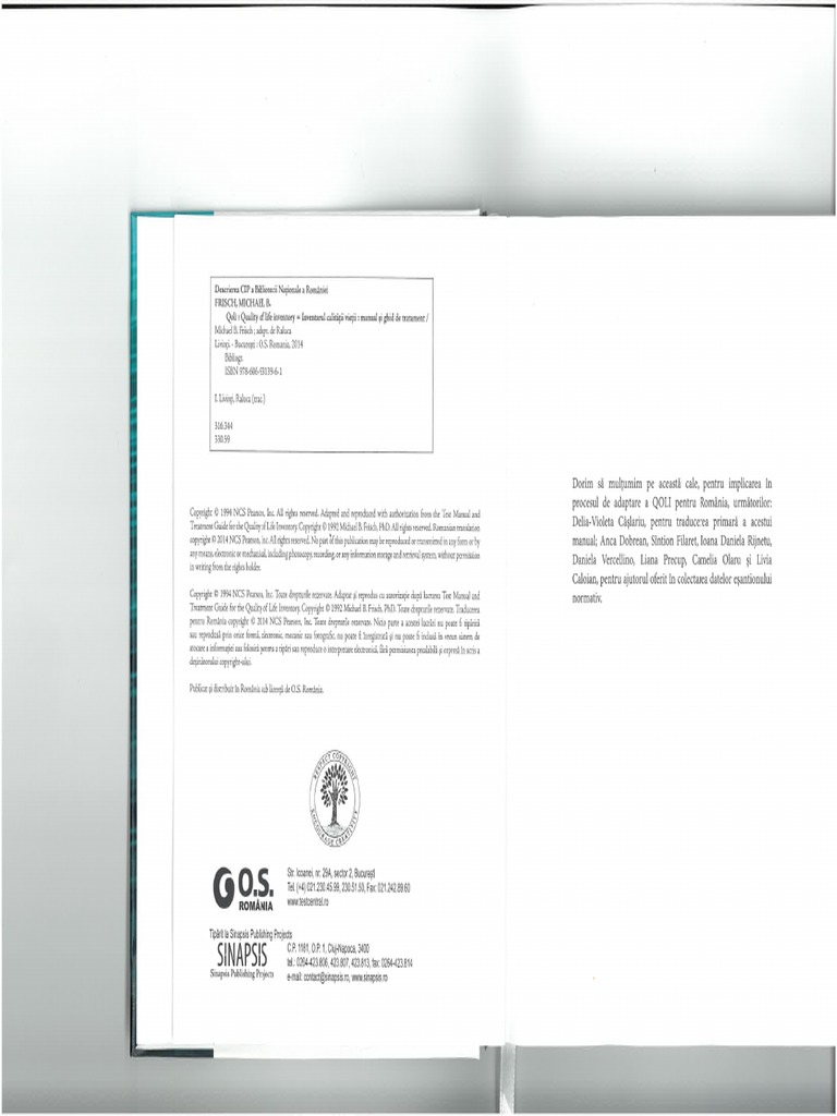 Quality of Life Inventory | PDF