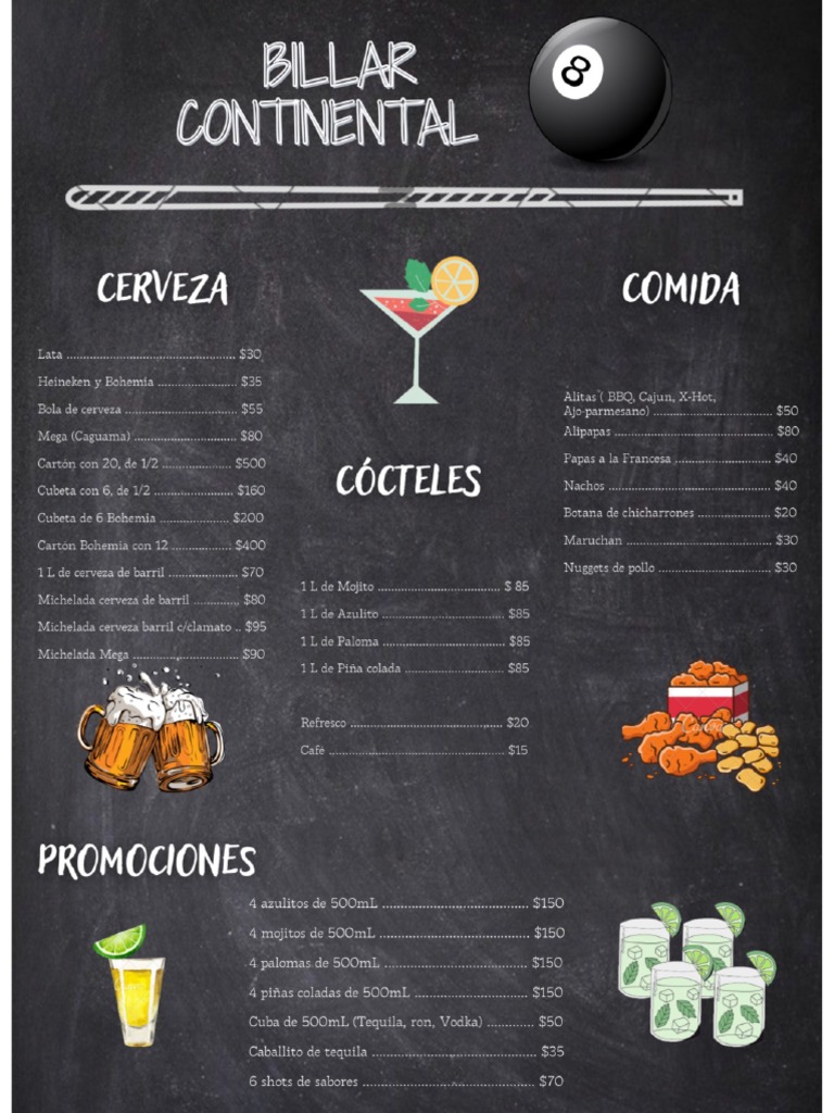 Menú de Billar | PDF