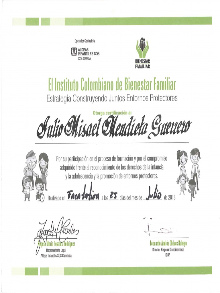 Certificado ICBF | PDF