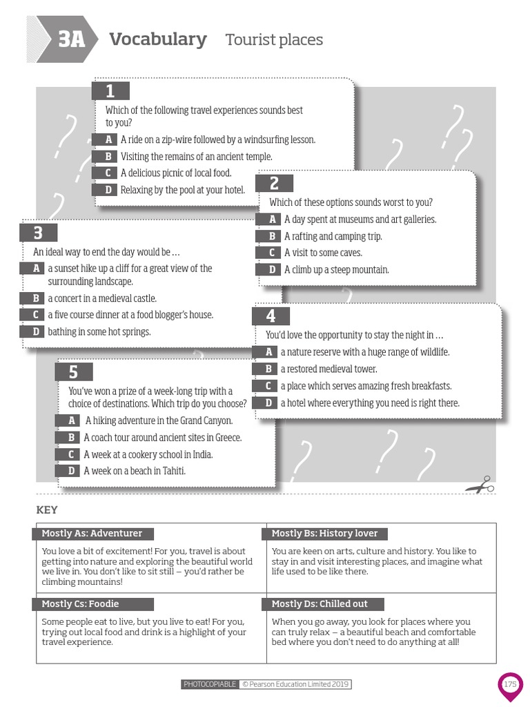 UNIT 3A P. 22 HOLIDAYS SPEAKING | PDF | Leisure | Tourism