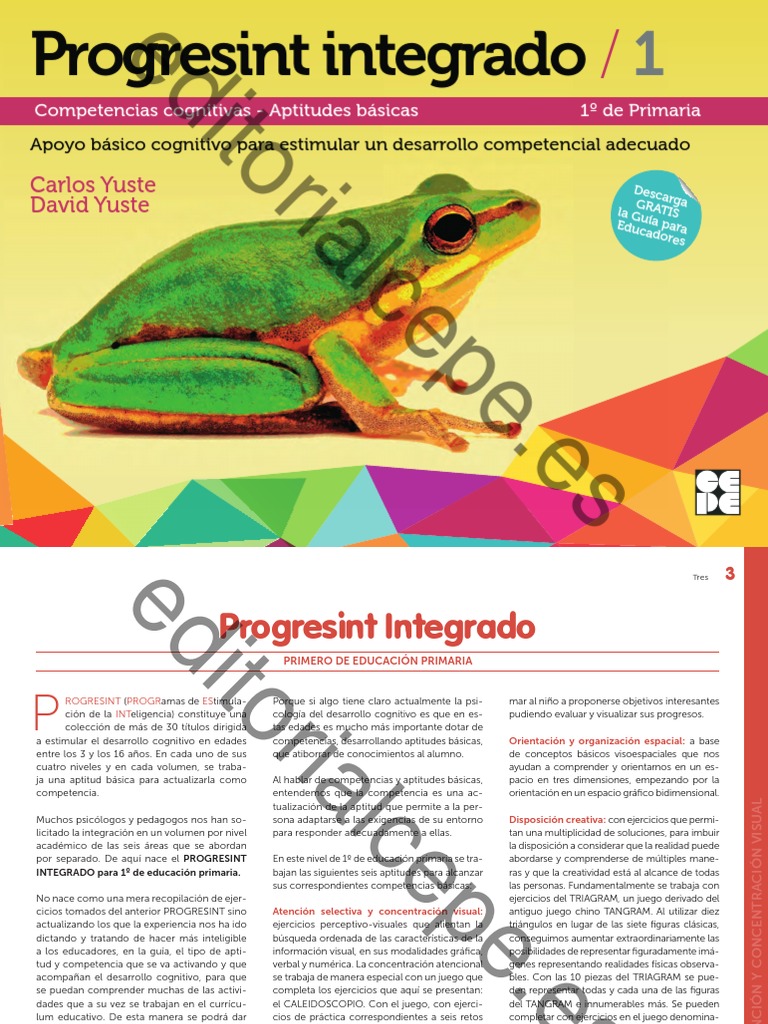 Progresint Integrado - 1 | PDF | Educación primaria | Desarrollo cognitivo