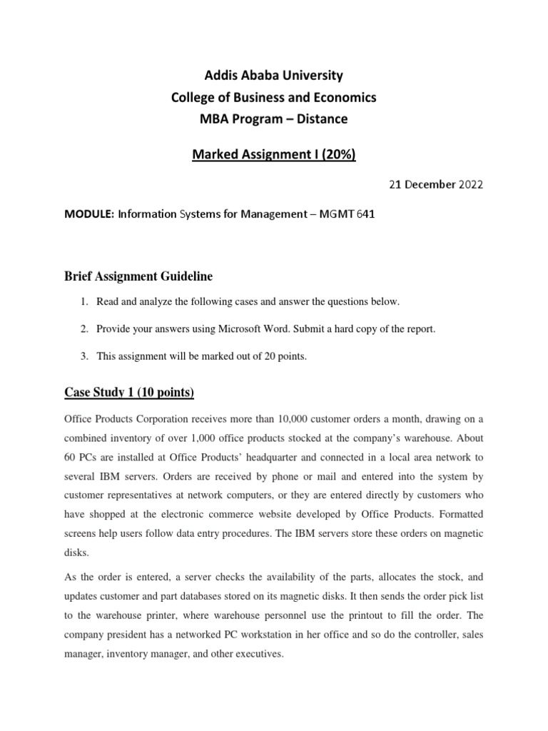 MBA Distance ISM - Assignment I - 2022 | PDF | Personal Computers | Databases