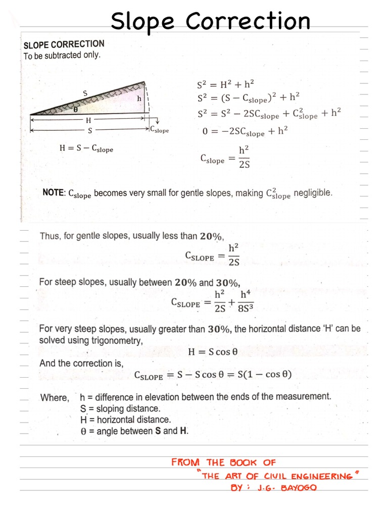 Slope Correction And Mean Sea Level Correction Pdf 