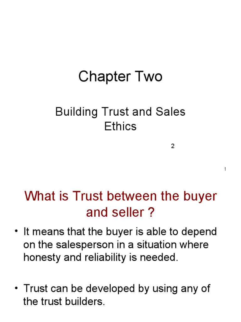 Chapter 2 Building Trust | PDF | Sales | Business