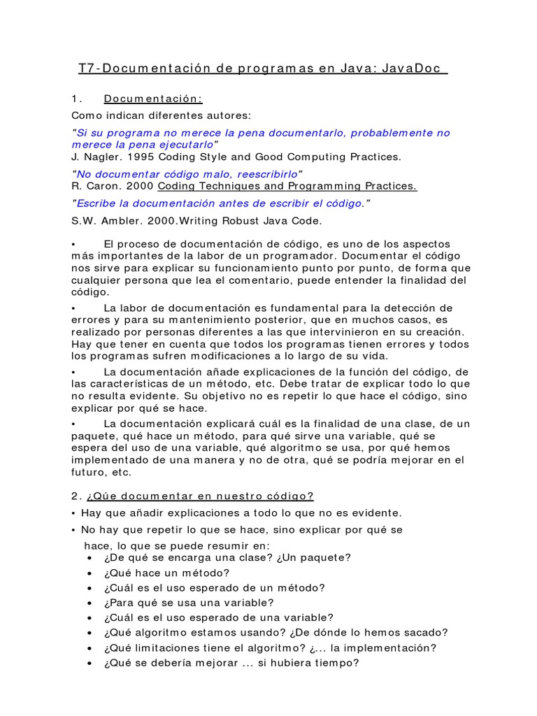 T7Optimizacion y Documentacion - 1 | PDF | Java (lenguaje de programación) | Software