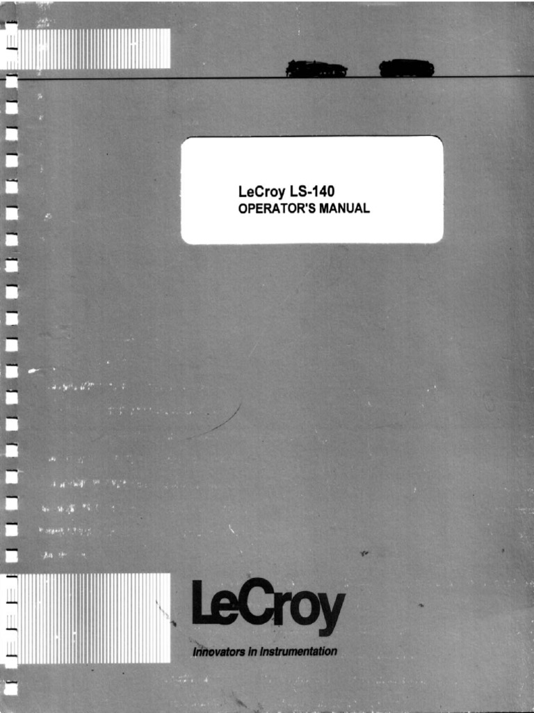 LeCroy LS-140 Operators Manual | PDF