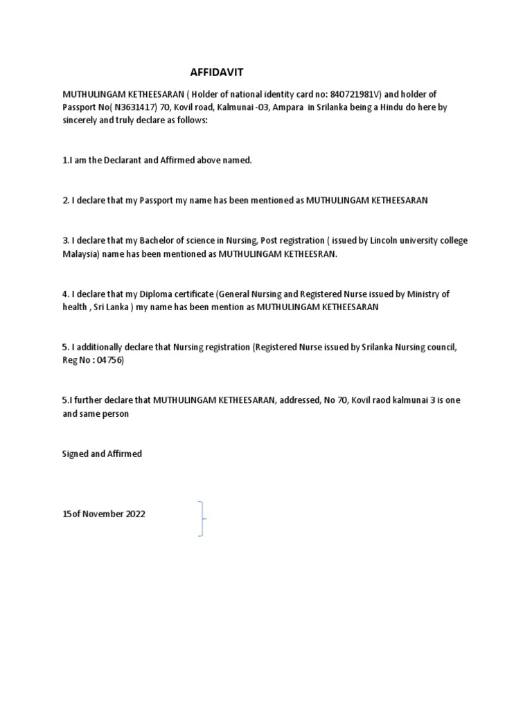 Affidavit Print | PDF