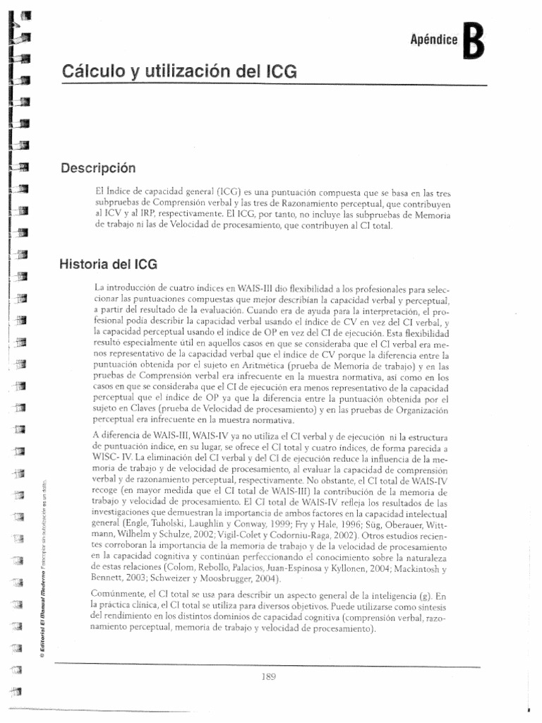 Cálculo y Utilización Del ICG | PDF