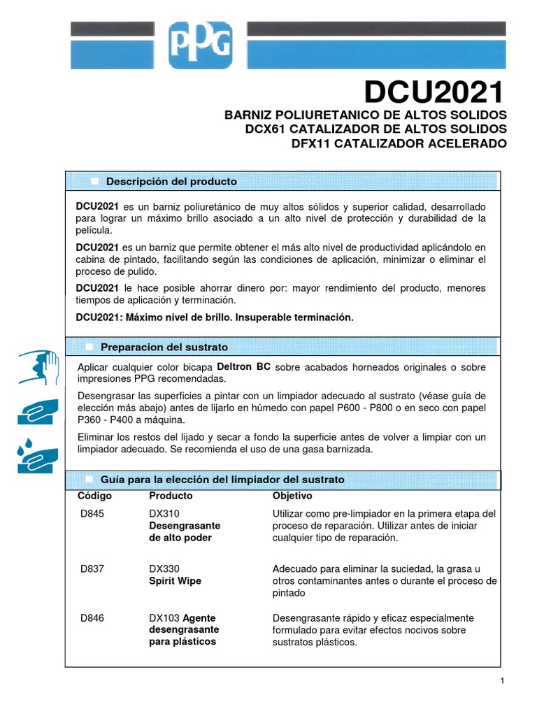 Barniz DCU2021: Alto Brillo y Durabilidad | PDF | Sector secundario de ...