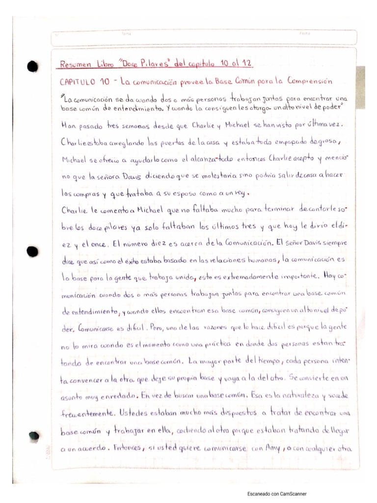 Resumen Libro Doce Pilares - Capitulos 10 Al 12 | PDF