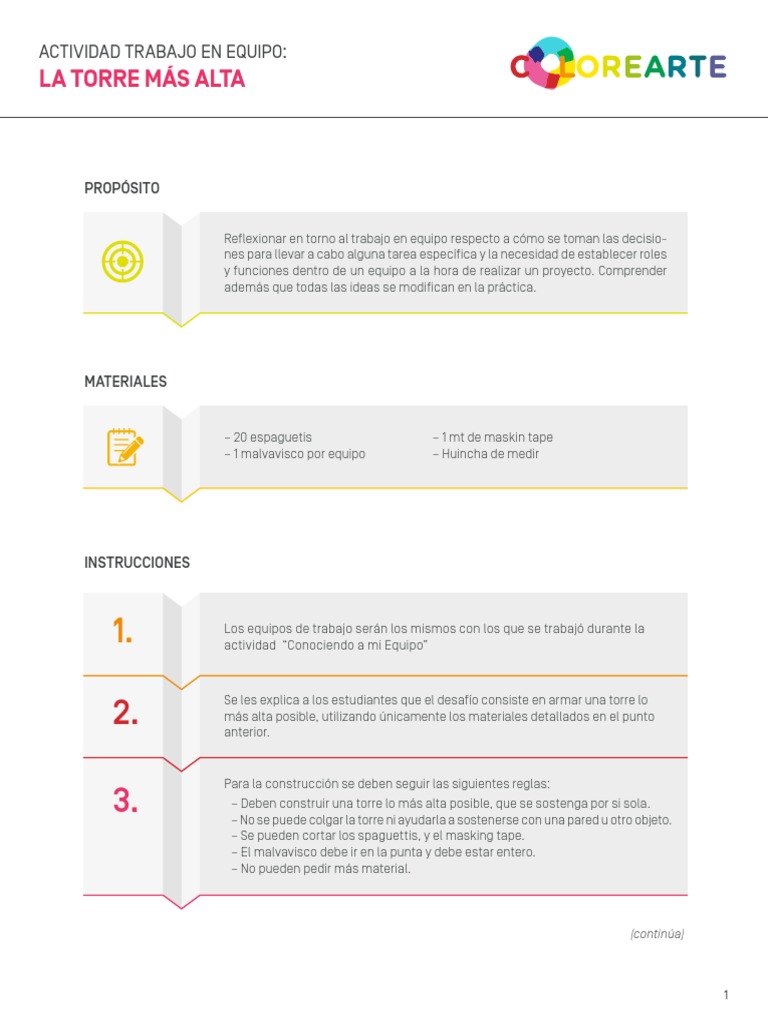 Actividad La Torre Mas Alta | PDF | Cognición | Ciencia cognitiva