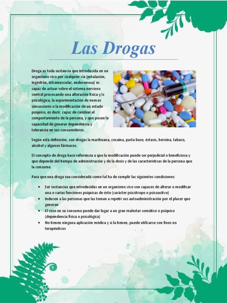 Los conceptos clave sobre drogas: definición, tipos, efectos y consecuencias | PDF | La ...