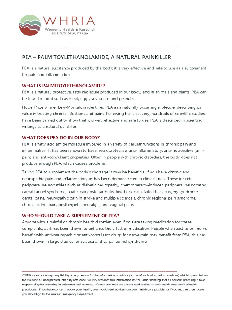 PEA For Nerve Pain and Inflammation | PDF | Peripheral Neuropathy ...