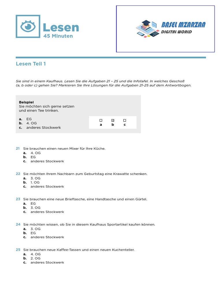 Lesen b1 Ayar 2 | PDF