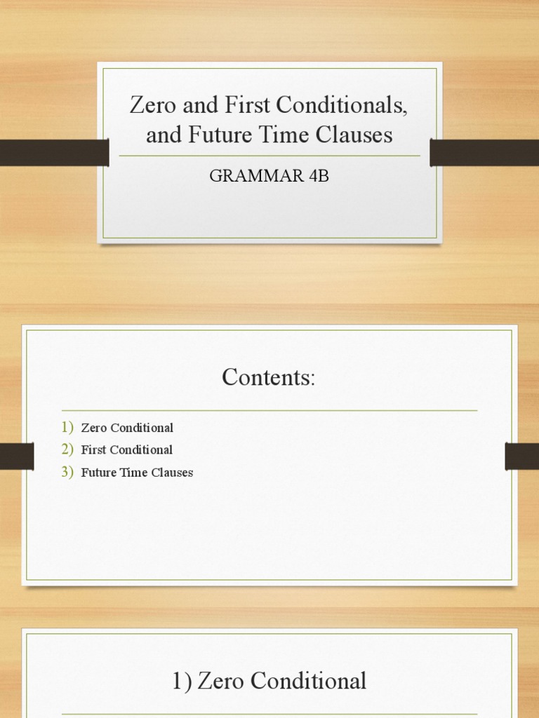 Zero and First Conditionals, and Future Time | PDF | Language Arts ...