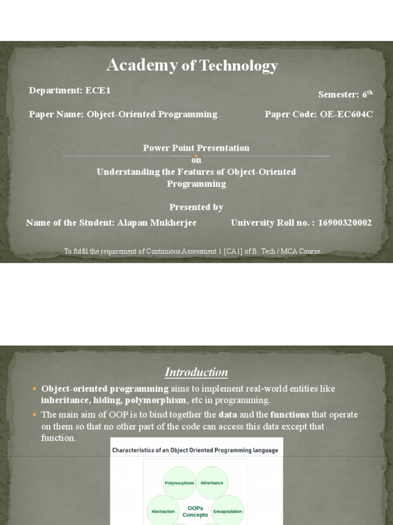 Oe-Ec604c | PDF | Object Oriented Programming | Class (Computer Programming)